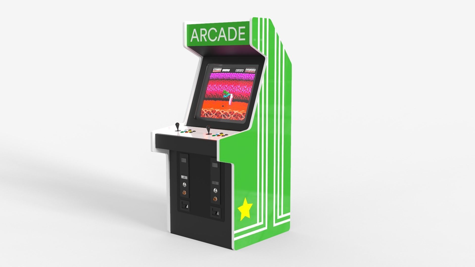 Classic Arcade Machine Cabinet 3D model | CGTrader