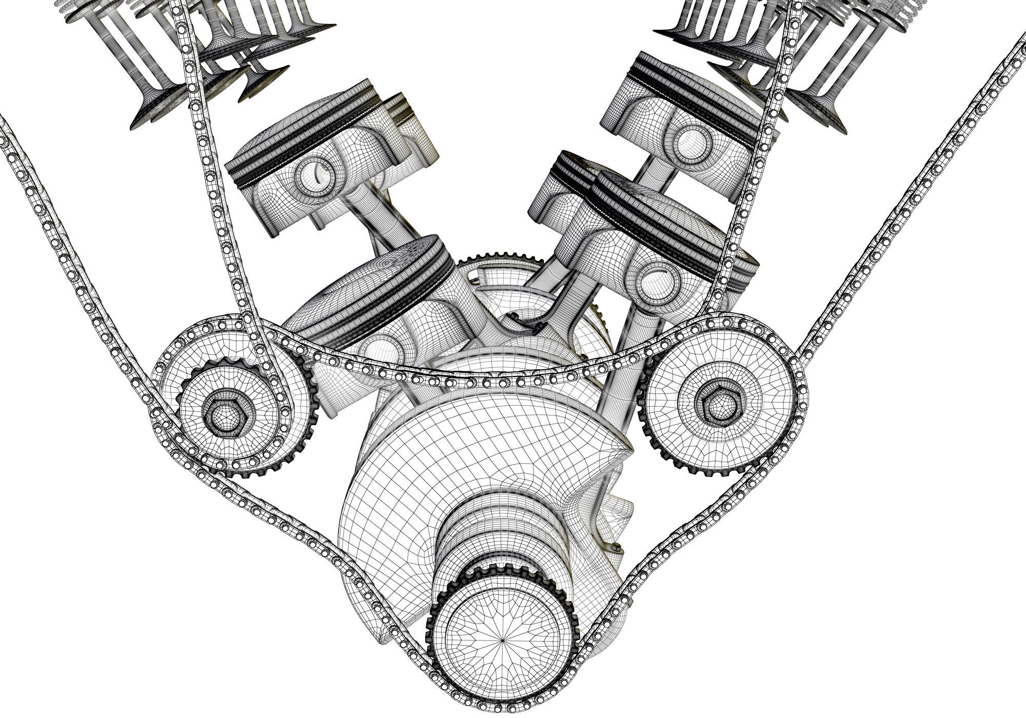 Rigged Animated V6 Engine 3D model animated rigged | CGTrader