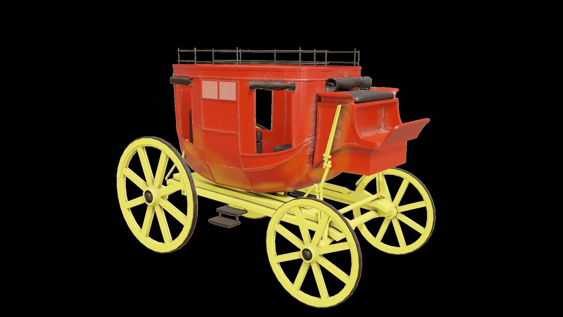 3D model old stagecoach wagon carriage VR / AR / low-poly | CGTrader