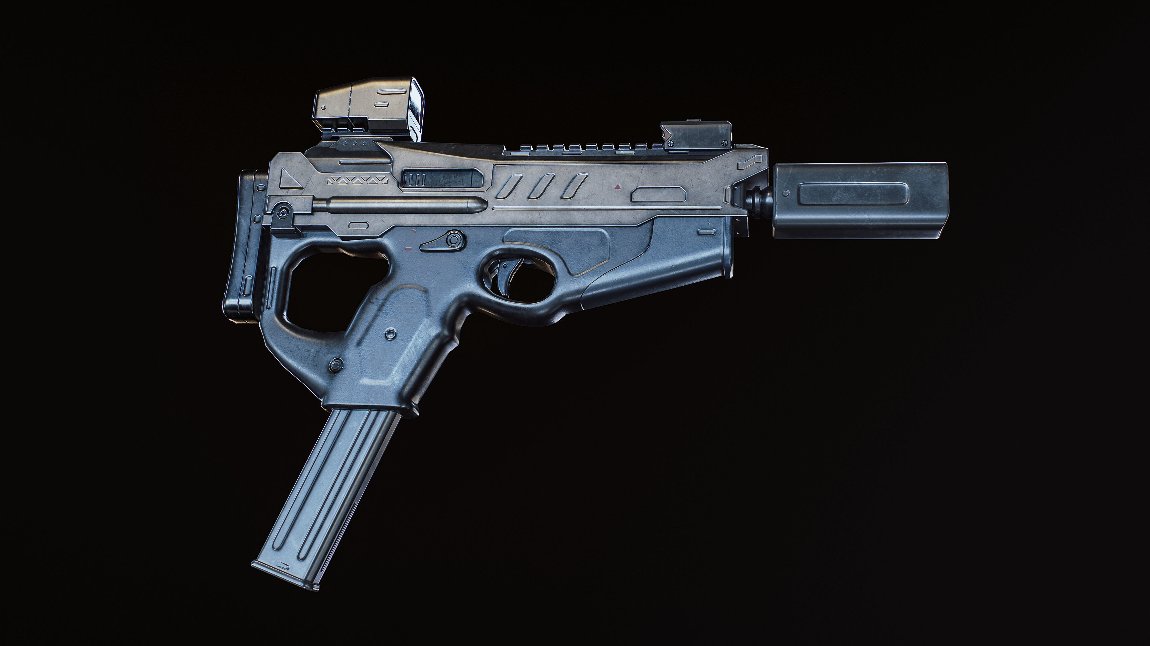 3D model SMG gun SCI-FI VR / AR / low-poly | CGTrader