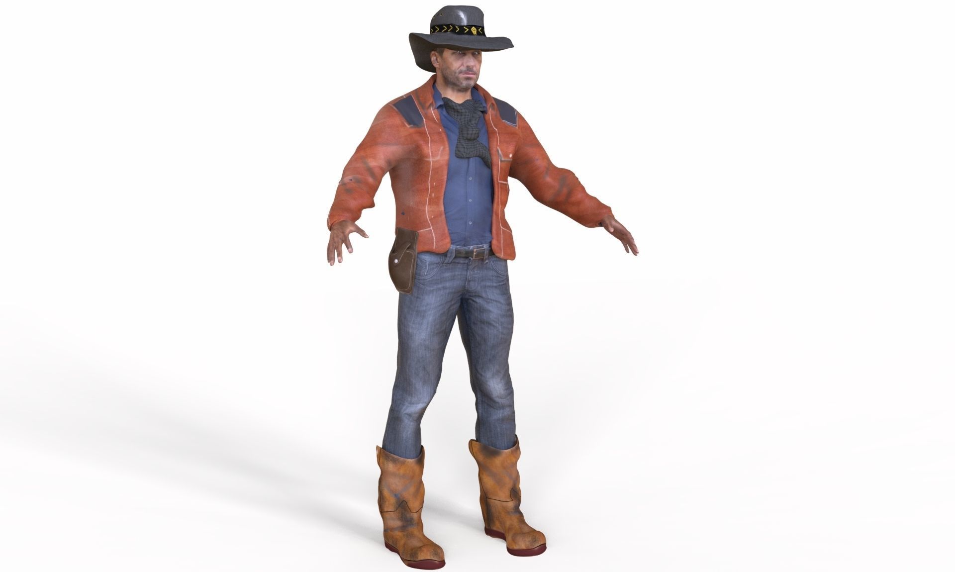 3D model Realistic Cowboy VR / AR / low-poly rigged animated | CGTrader