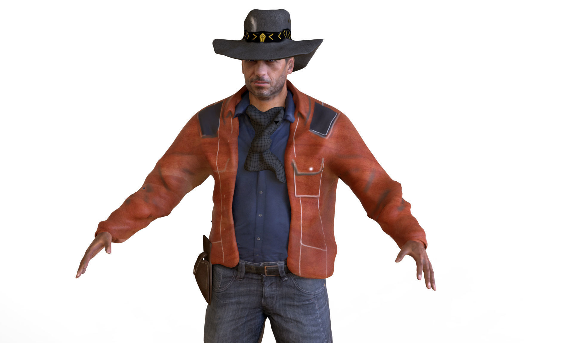 3D model Realistic Cowboy VR / AR / low-poly rigged animated | CGTrader