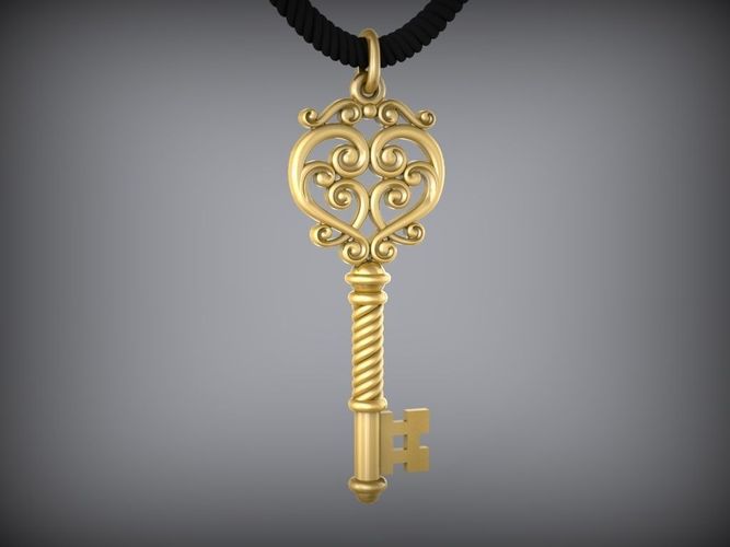 Pendant Key 2 STL 3D Model 3D printable STL 3DM | CGTrader.com