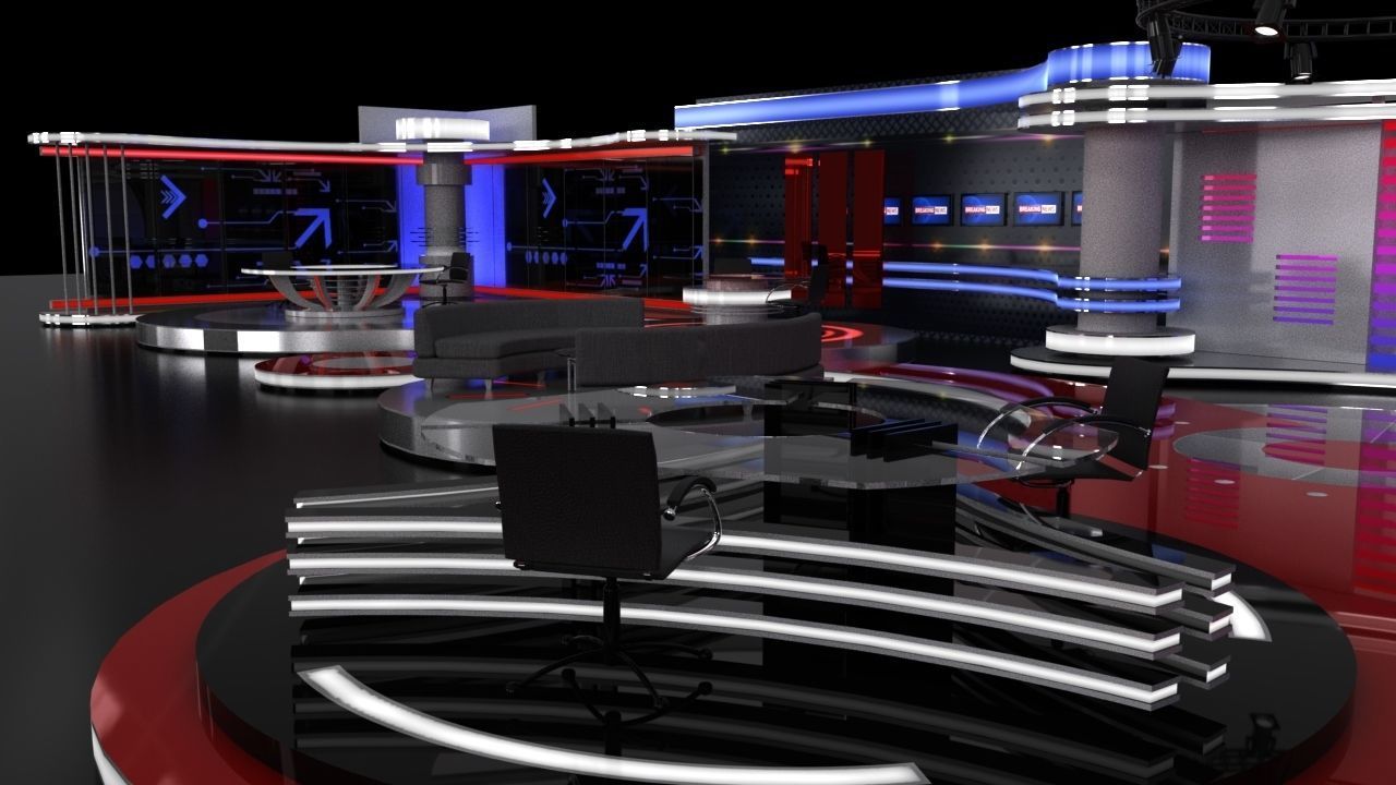 TV studio sets 3D model | CGTrader