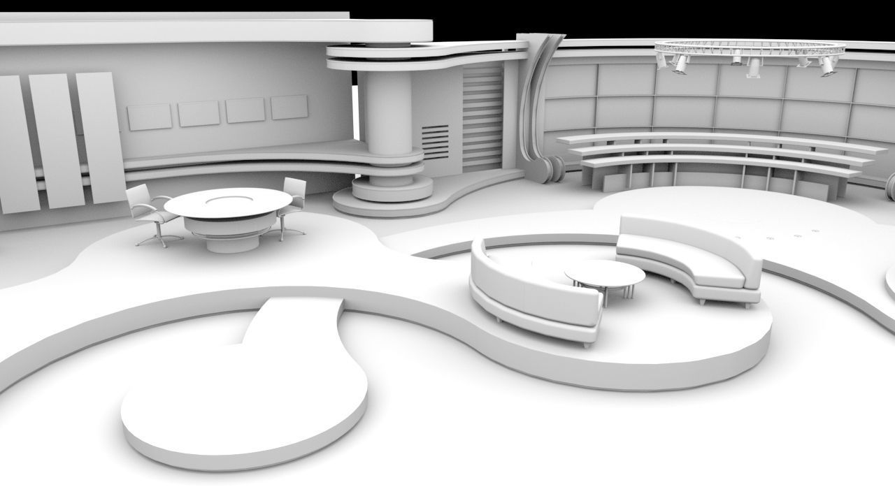 TV studio sets 3D model | CGTrader