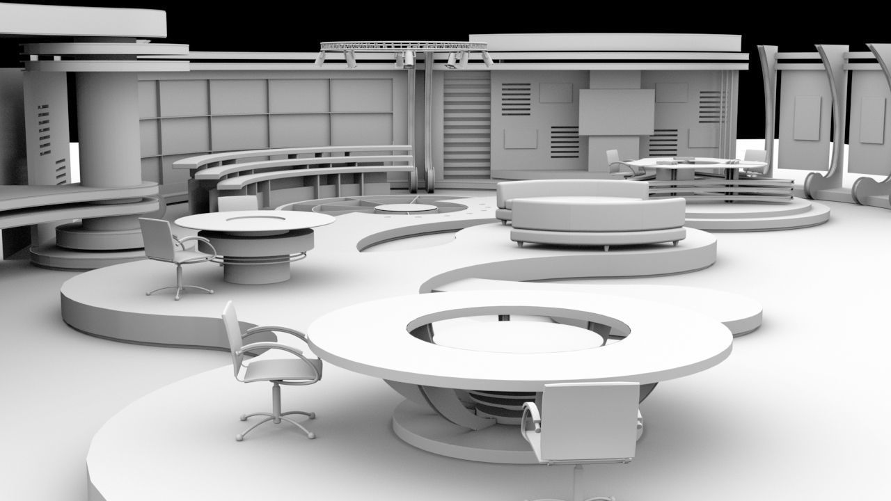 TV studio sets 3D model | CGTrader