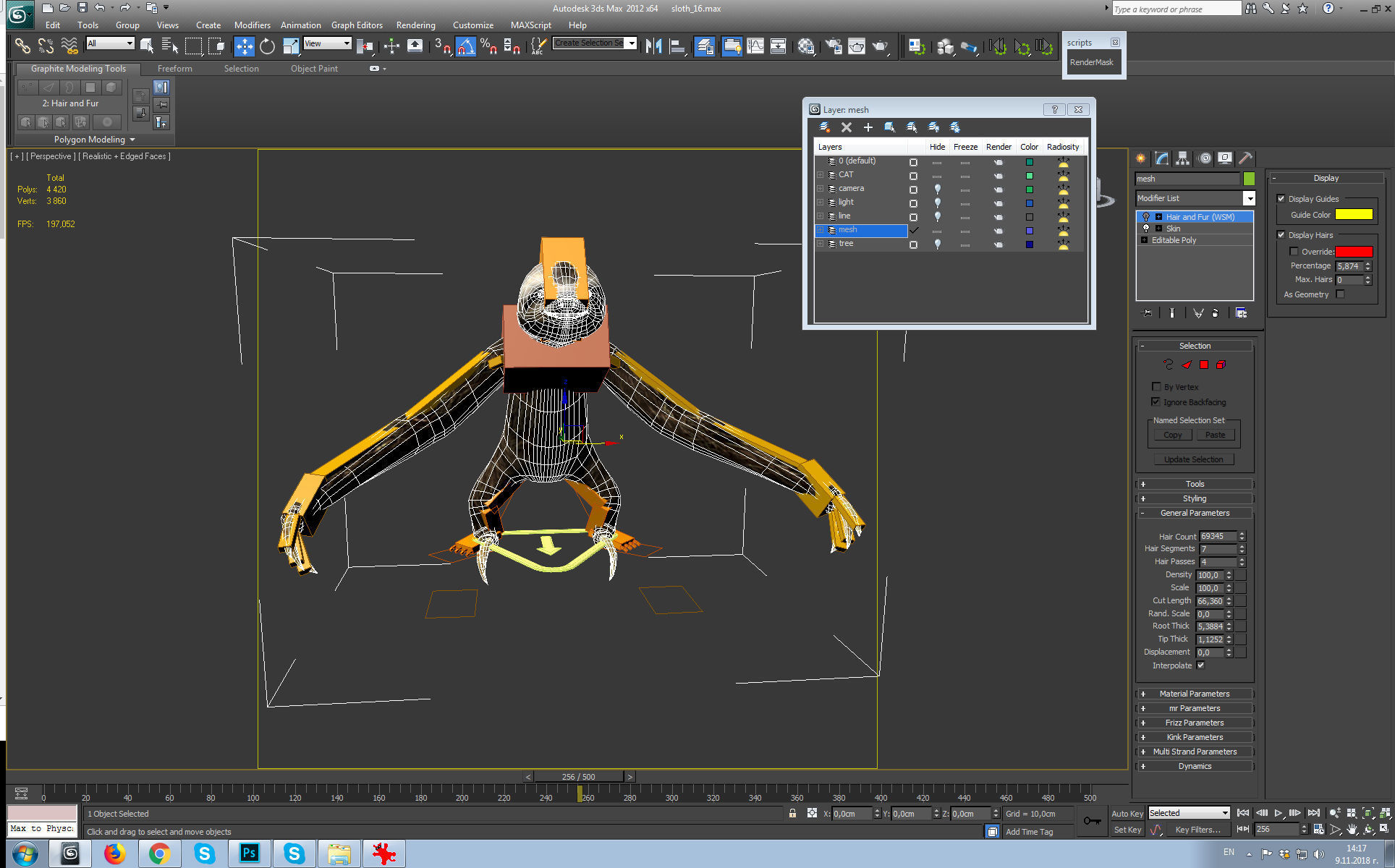 3D model Sloth VR / AR / low-poly rigged | CGTrader