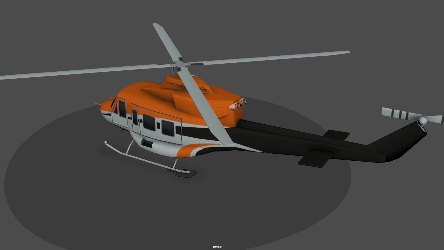 3D model Bell 412 Helicopter low poly game and VR ready VR / AR / low ...