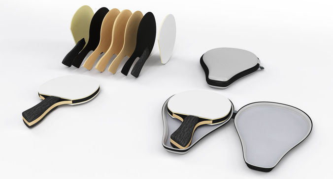 Racket for ping pong with case and exploded view 3D model | CGTrader