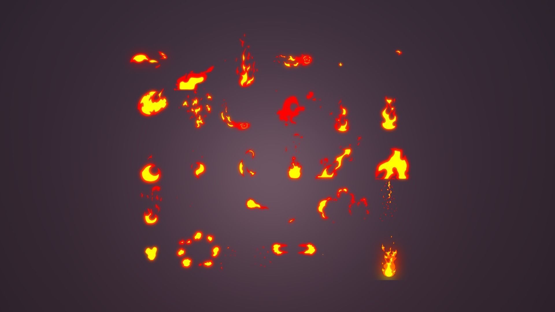 Cartoon Fire Effects Sprite Sheet Texture | CGTrader