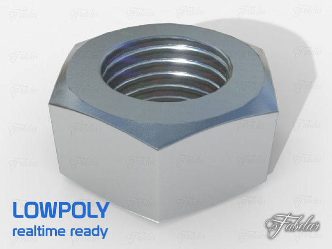 Bolt lowpoly hex nut free VR / AR / low-poly 3D model | CGTrader