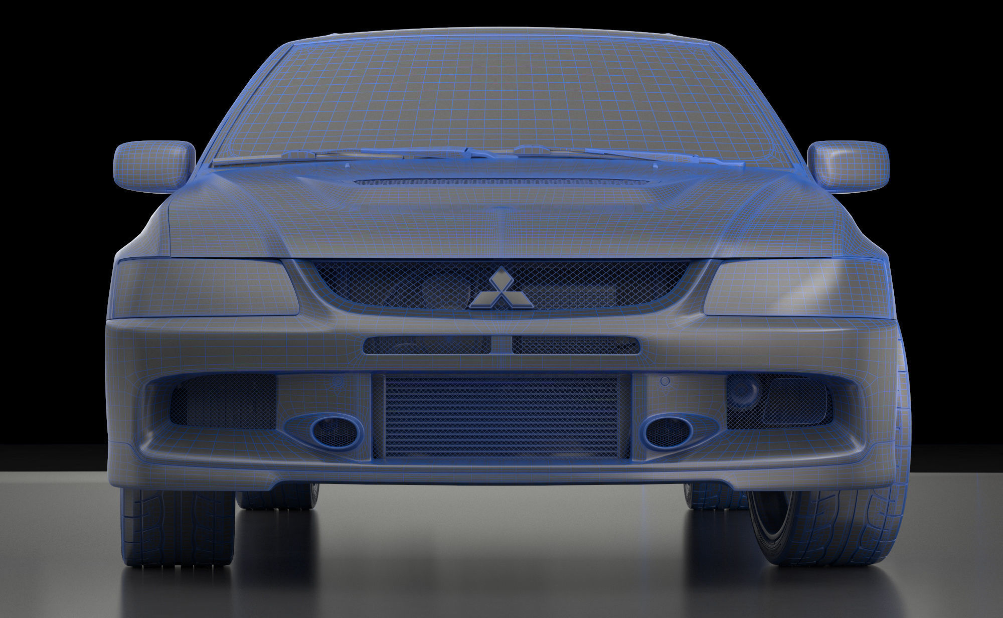 Lancer Evolution 9 3D model animated rigged | CGTrader