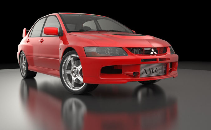 Lancer Evolution 9 3D model animated rigged | CGTrader
