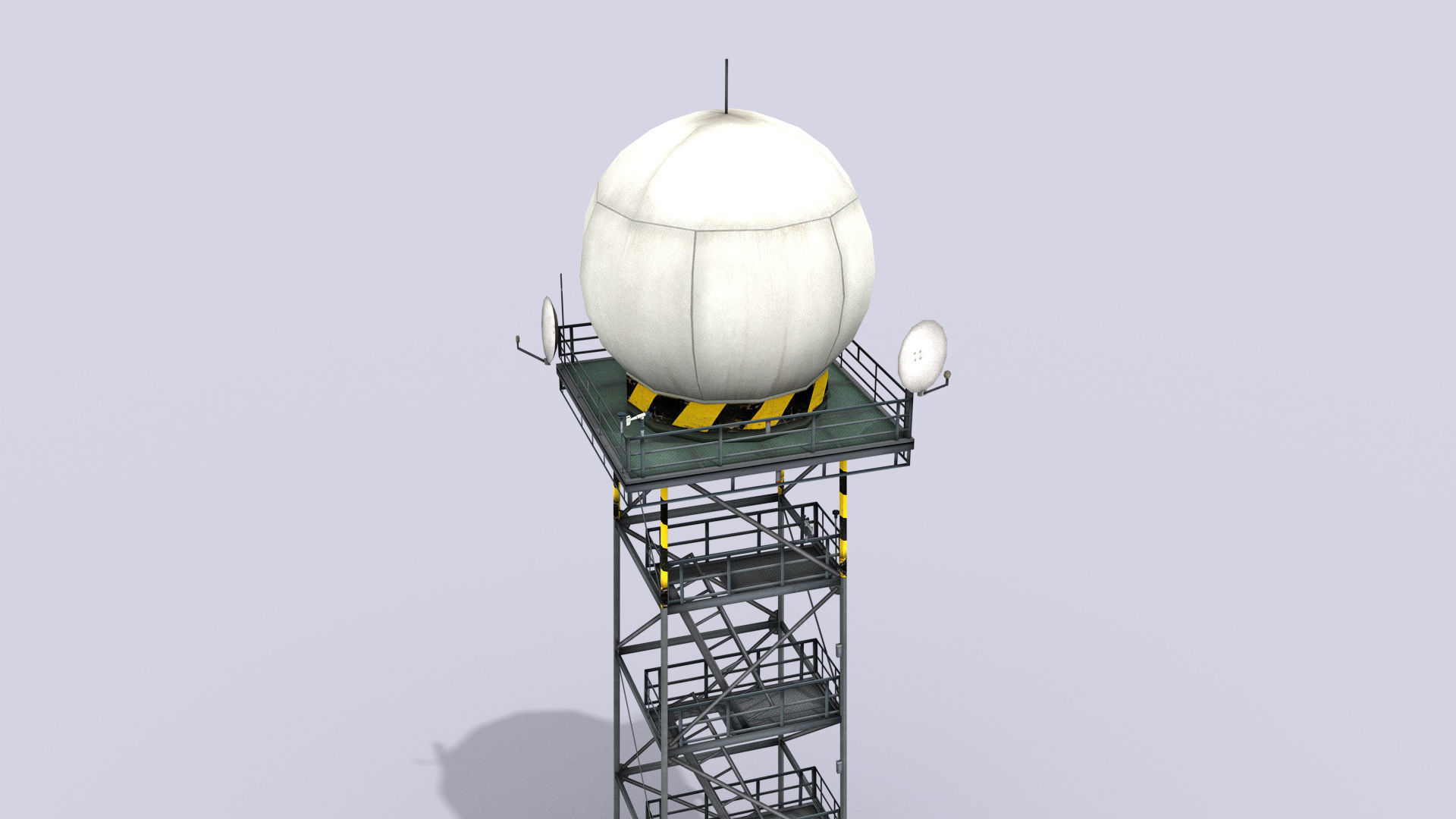 3D model Weather Radar Tower VR / AR / low-poly | CGTrader