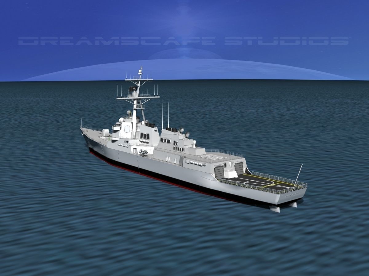 Burke Class Destroyer DDG 53 USS John Paul Jones 3D model rigged | CGTrader