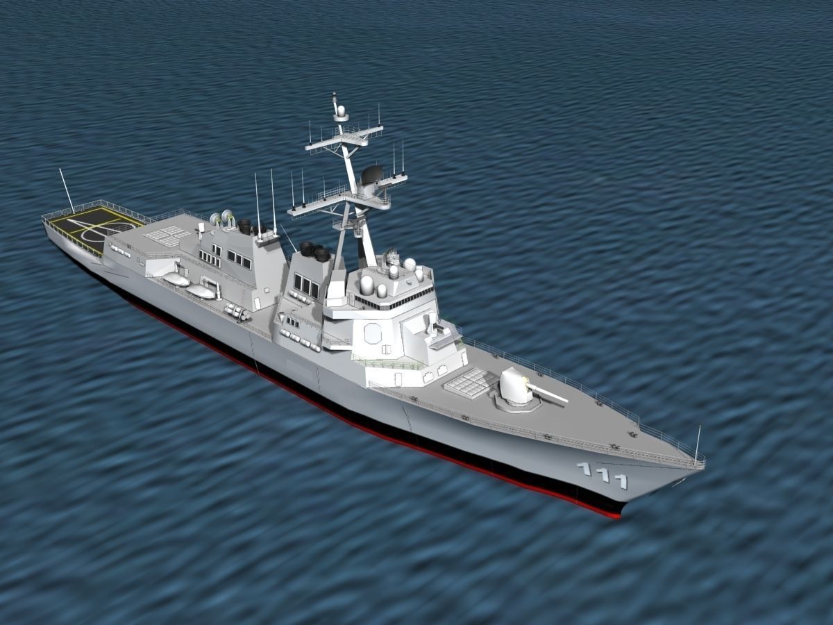 Burke Class Destroyer DDG 111 USS Spruance 3D model rigged | CGTrader