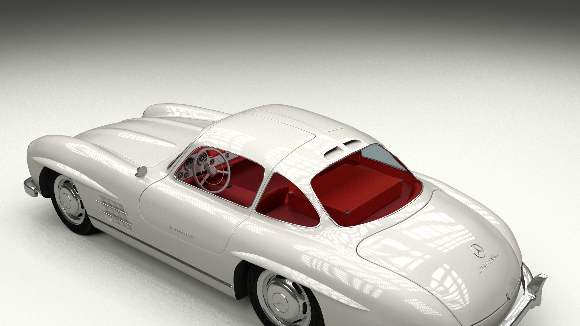 Fully Modelled Rigged Mercedes 300SL Gullwing 3D model rigged | CGTrader