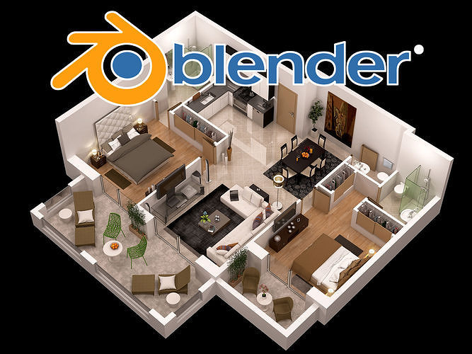 detailed floor plan 3d BLENDER ready 3D model | CGTrader