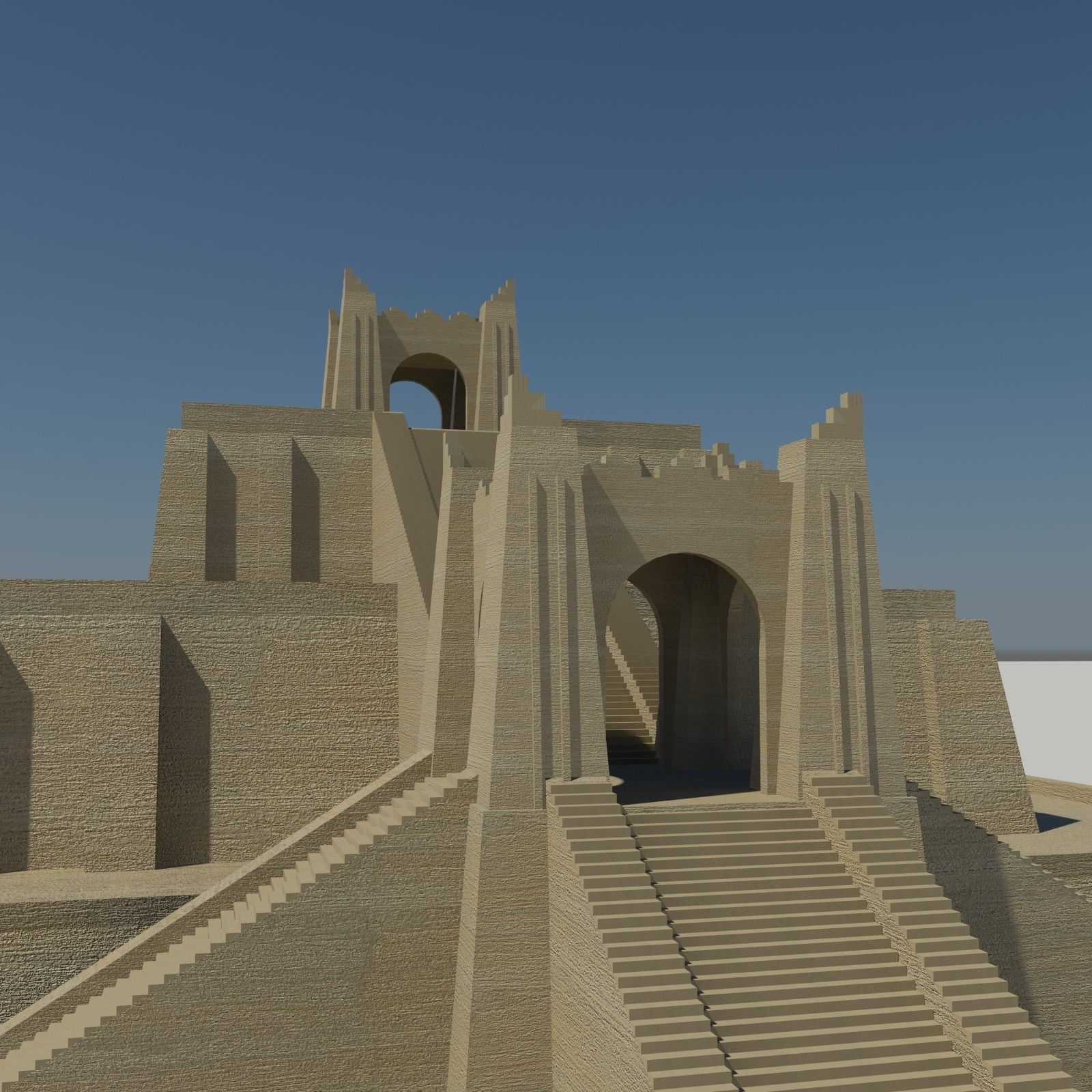Ziggurat Big 3D Model MAX OBJ 3DS FBX MTL | CGTrader.com