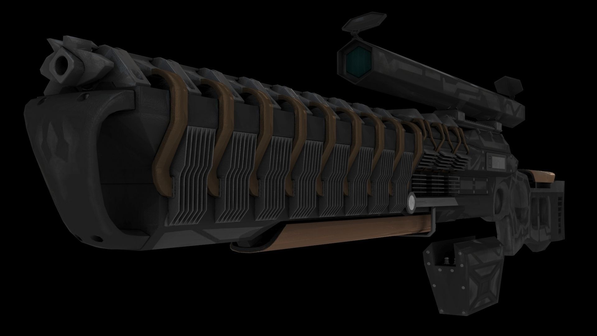 Sci-fi gauss rifle free VR / AR / low-poly 3D model | CGTrader