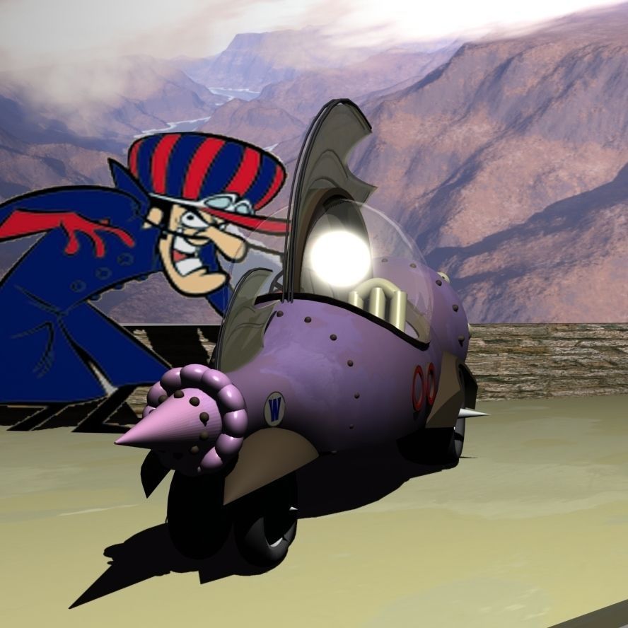 Wacky Races 3D Model racing car Mean Machine 00 3D model | CGTrader