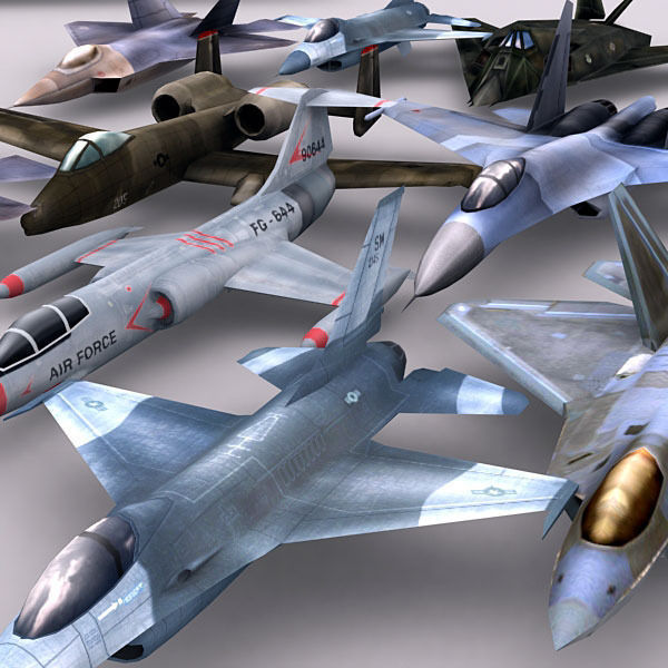 3D model Modern military aircrafts pack VR / AR / low-poly | CGTrader