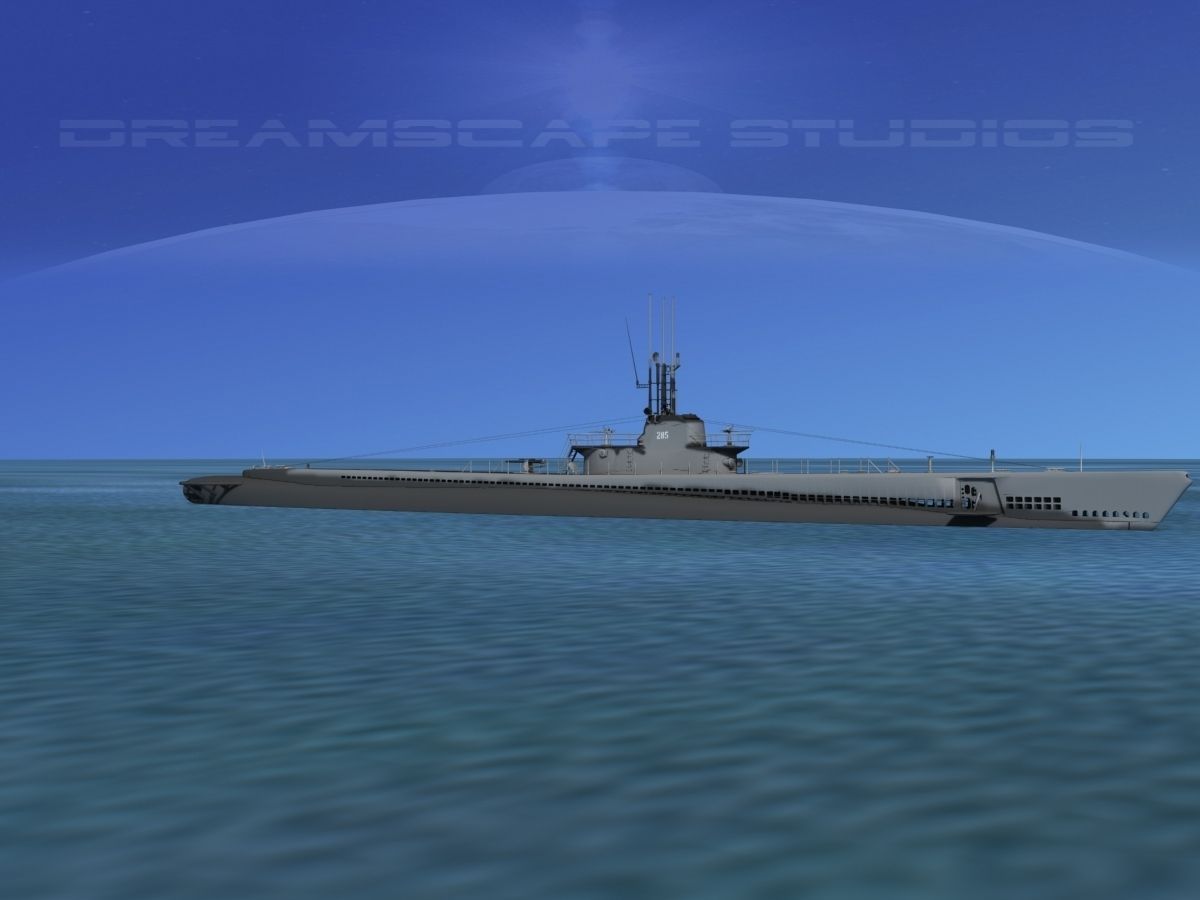 Balao Class Submarine SS285 USS Balao VHP 3D model rigged | CGTrader