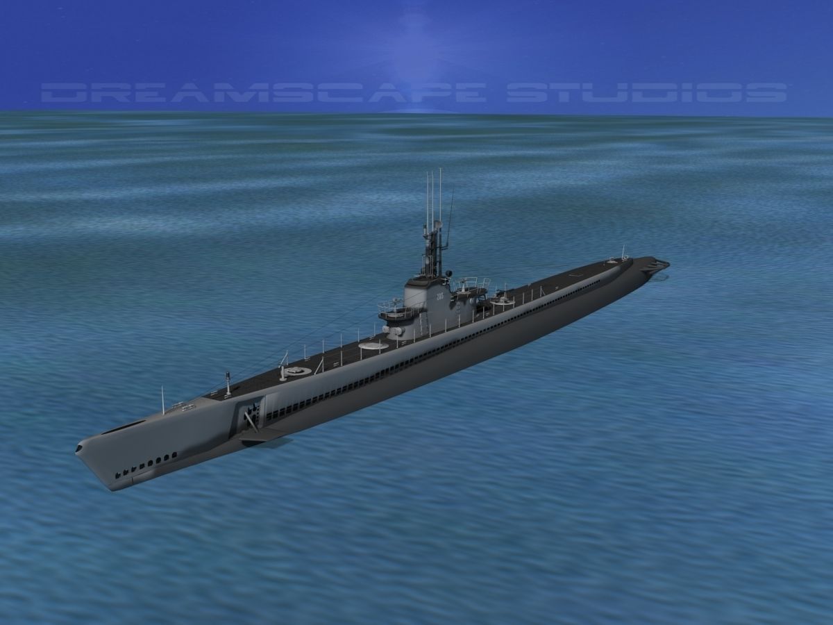 Balao Class Submarine SS285 USS Balao VHP 3D model rigged | CGTrader