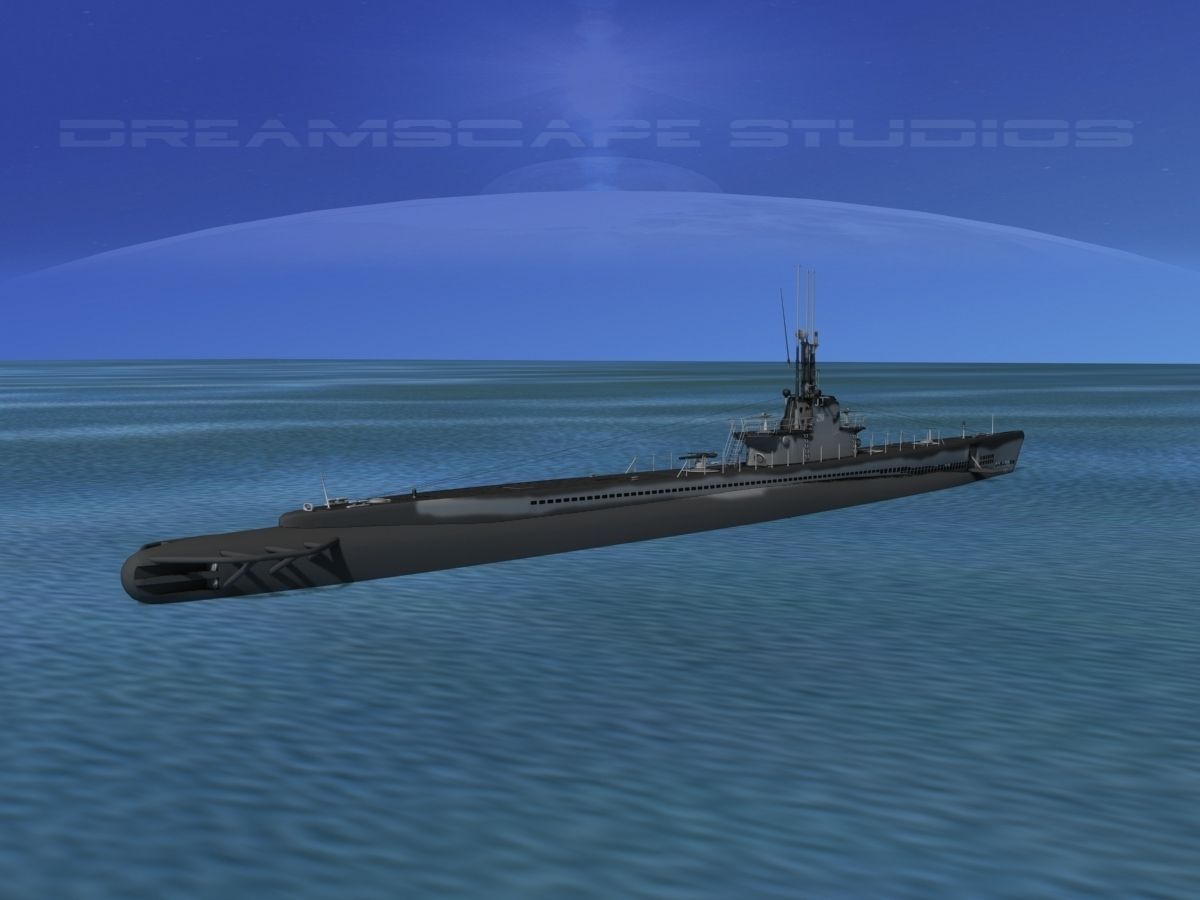 Balao Class Submarine SS290 USS Cisco VHP 3D model rigged | CGTrader