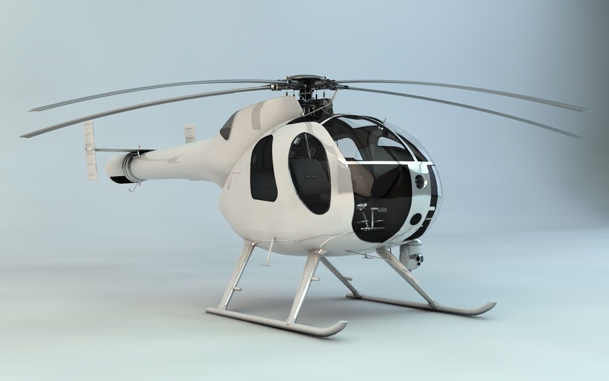 MD-500 Model 369D NOTAR Helicopter 3D Model MAX OBJ 3DS FBX C4D SKP ...