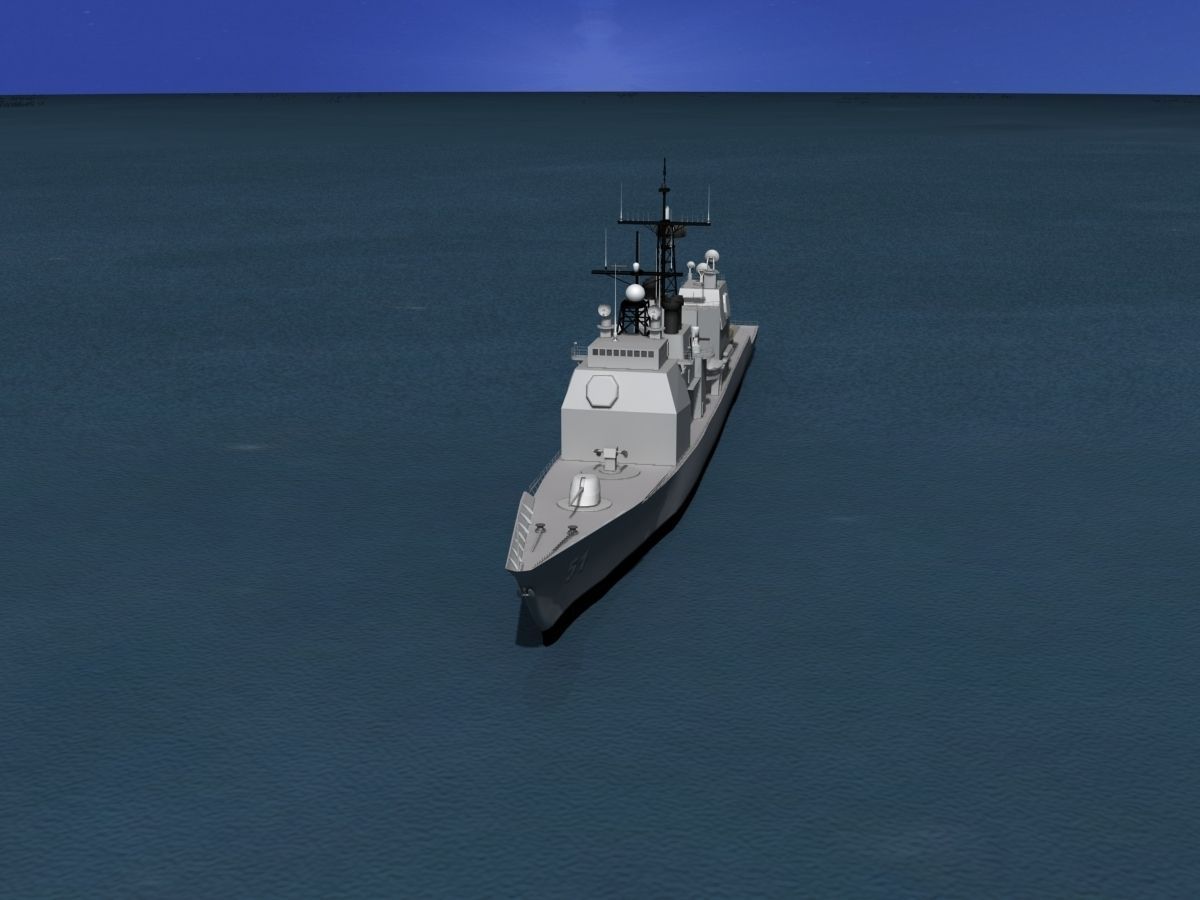 Ticonderoga Cruiser CG51 USS Thomas S Gates 3D model rigged | CGTrader