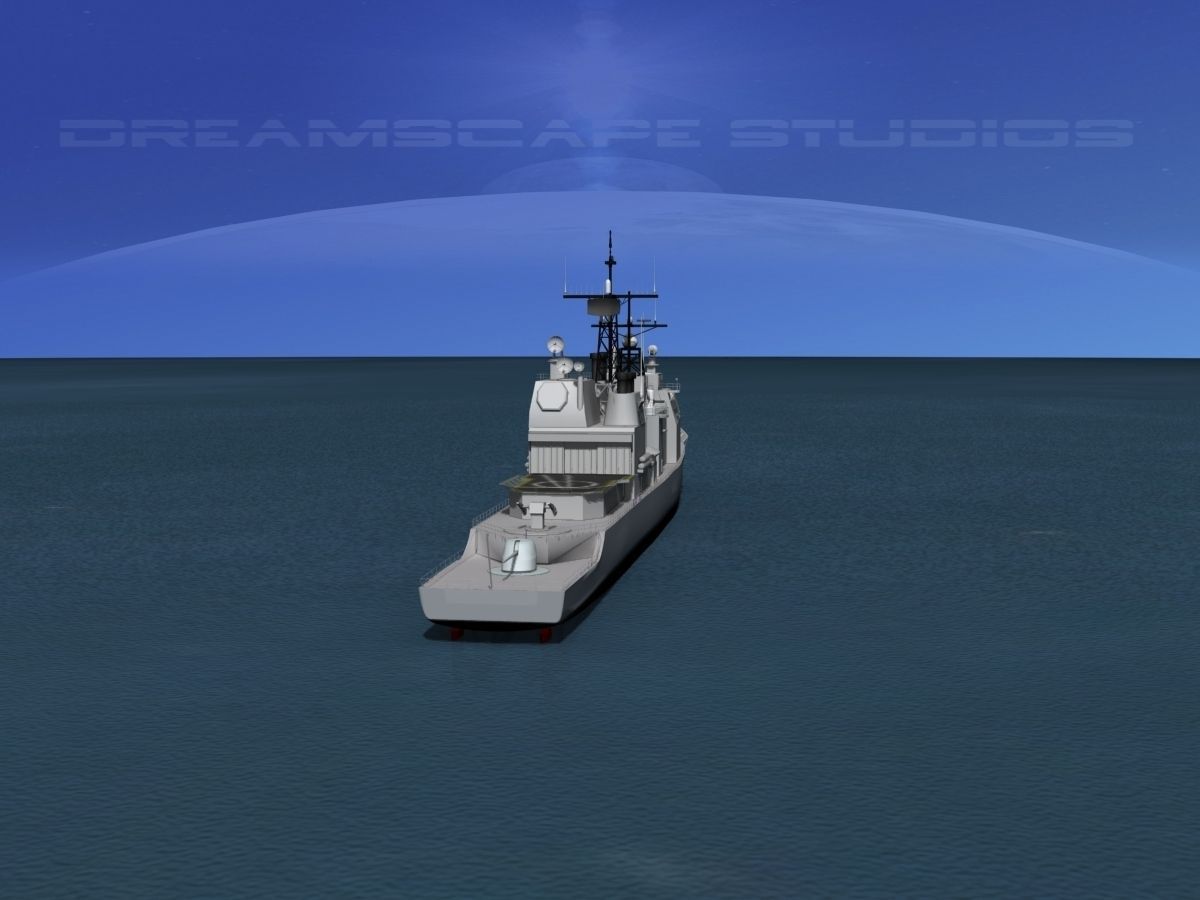 Ticonderoga Cruiser CG51 USS Thomas S Gates 3D model rigged | CGTrader