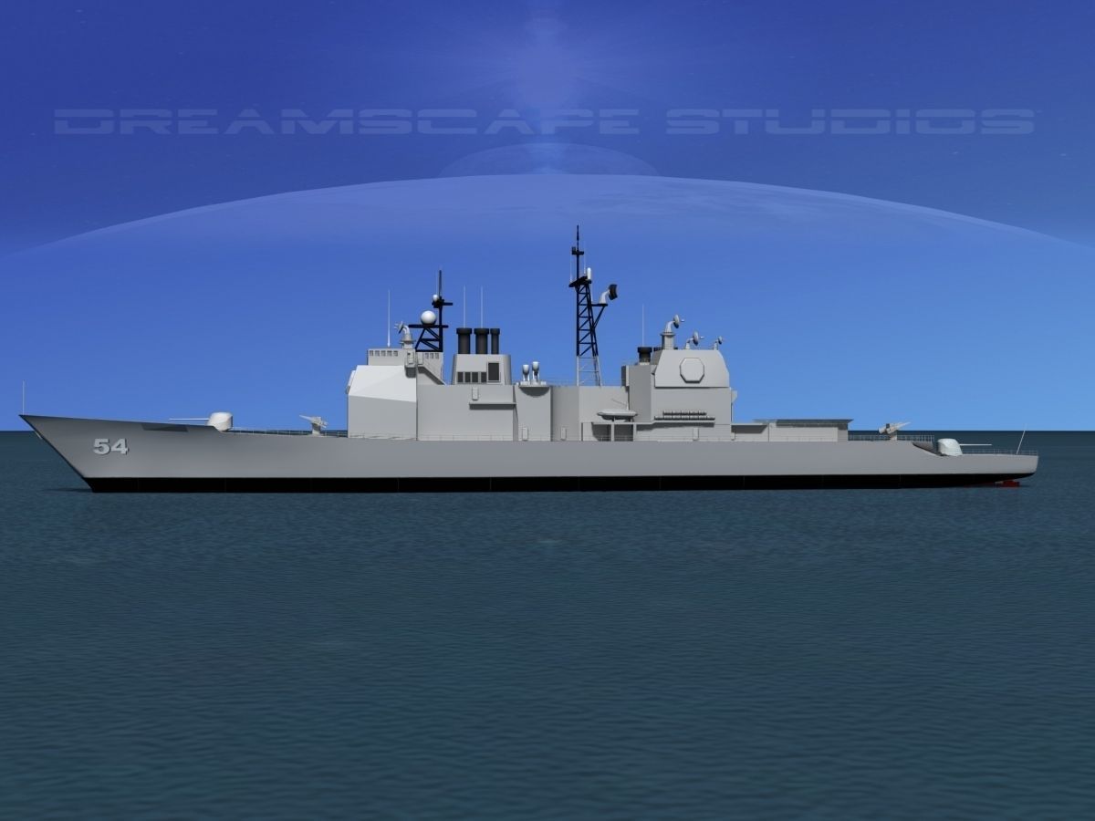 Ticonderoga Class Cruiser CG54 USS Antietam 3D model rigged | CGTrader