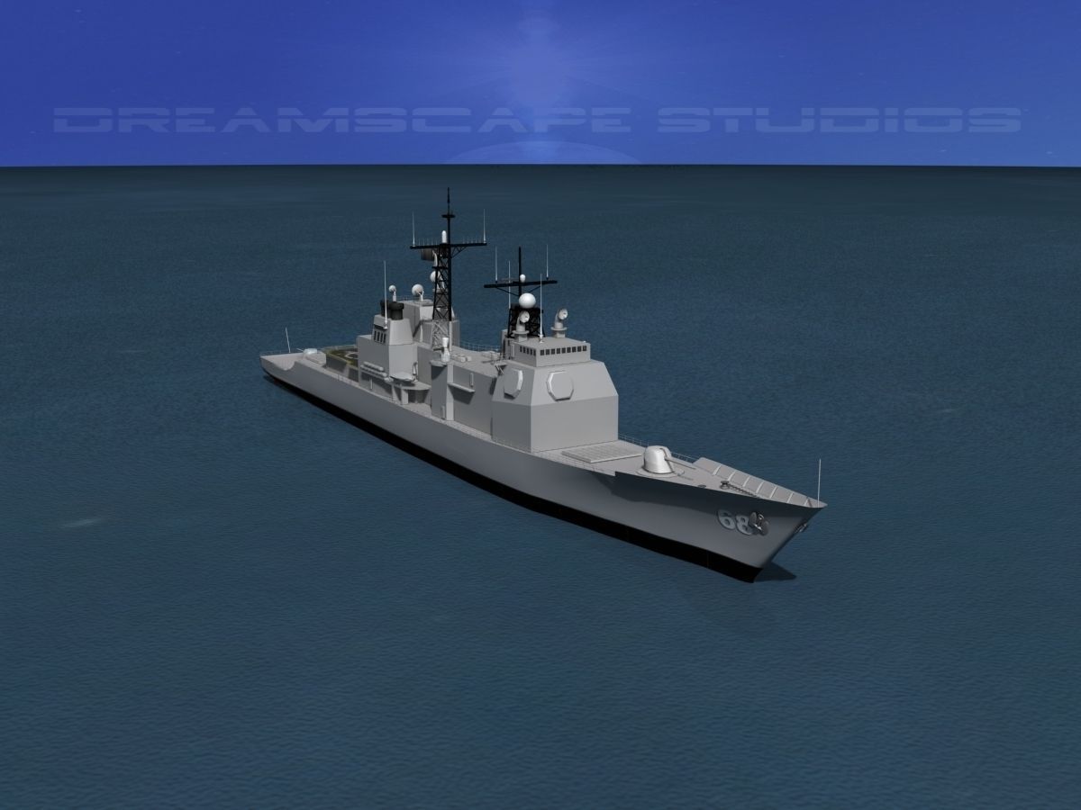 Ticonderoga Class Cruiser CG60 USS Normandy 3D model rigged | CGTrader