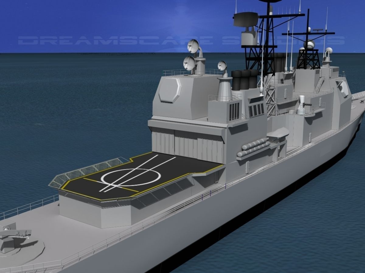 Ticonderoga Class Cruiser CG64 USS Gettysburg 3D model rigged | CGTrader