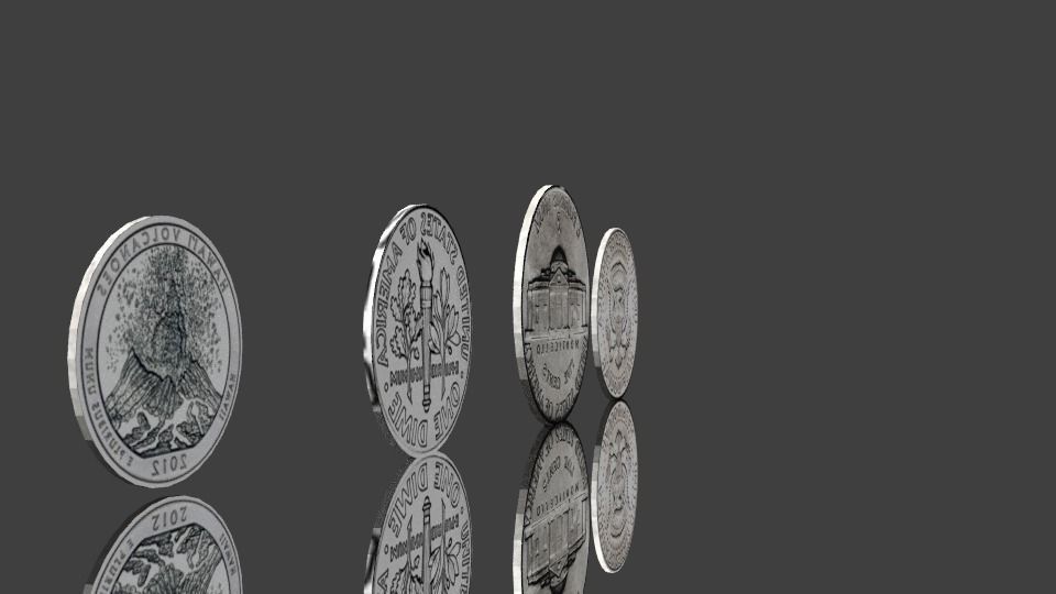 3D model Coins set of silver VR / AR / low-poly | CGTrader