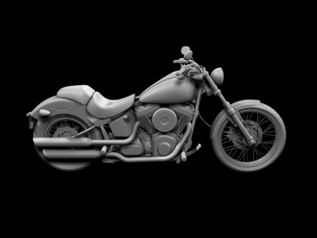 Harley-Davidson FXS Softail Blackline 2012 3D model | CGTrader