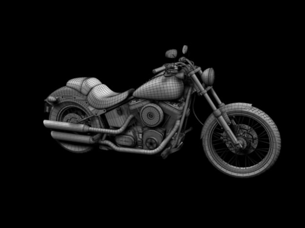 Harley-Davidson FXS Softail Blackline 2012 3D model | CGTrader