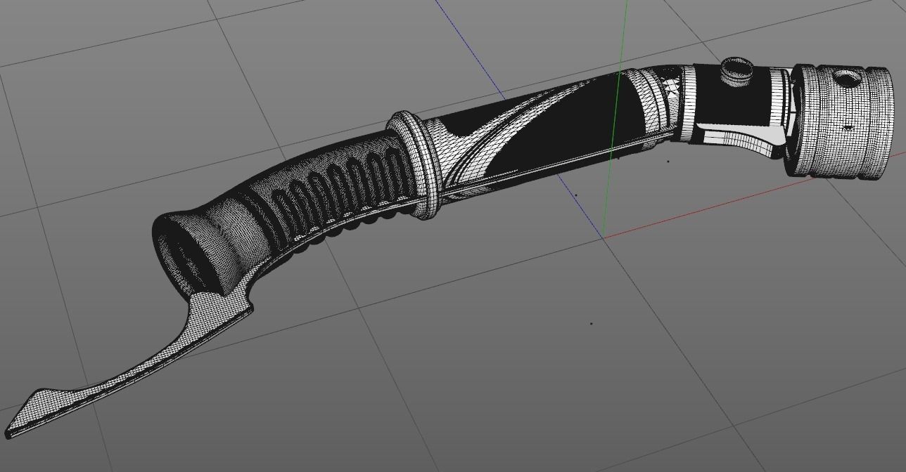 Count Dooku lightsaber 3D model rigged | CGTrader