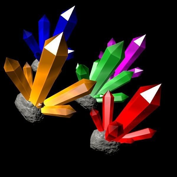 Low Poly Crystal plant 3D model | CGTrader
