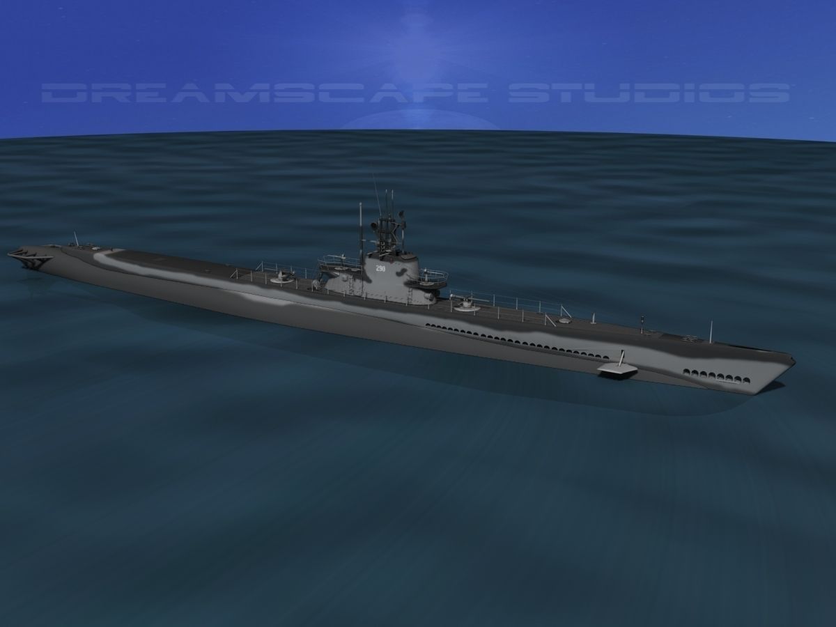 Balao Class Submarine USS Cisco SS290 3D model rigged | CGTrader