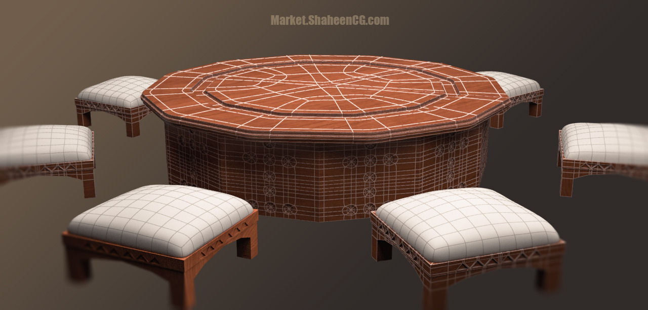 Arabic Furniture Table 3D model | CGTrader