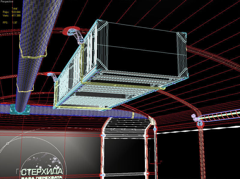 3D model Analytical scientific rack in corridor VR / AR / low-poly ...