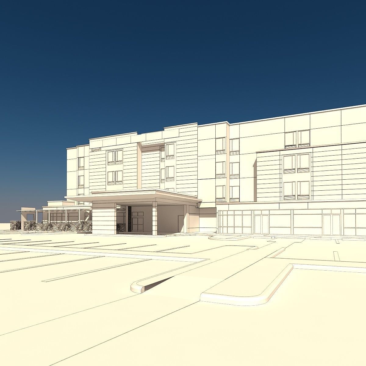 Hotel M1 3D model | CGTrader