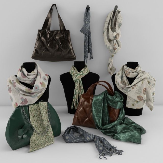 shawls and handbags 3D model | CGTrader