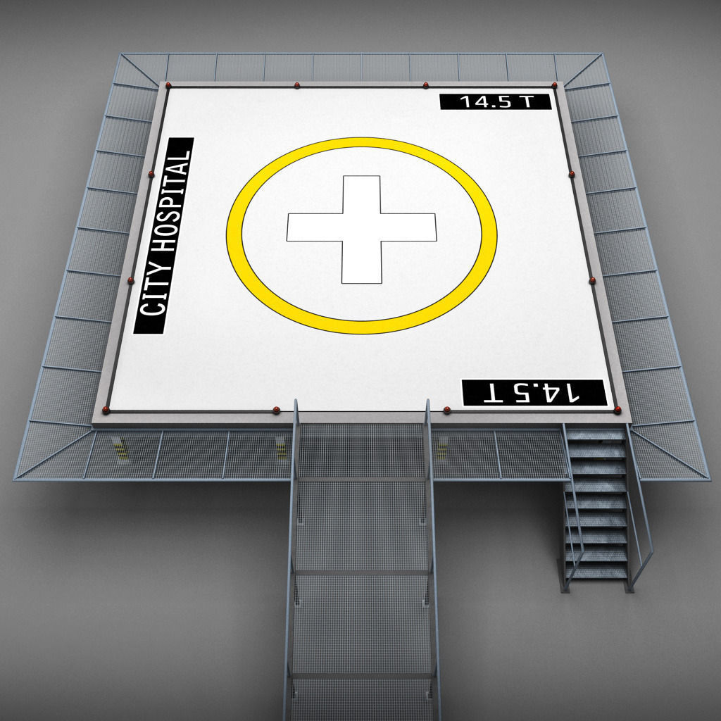 Helipad squared 3D model | CGTrader