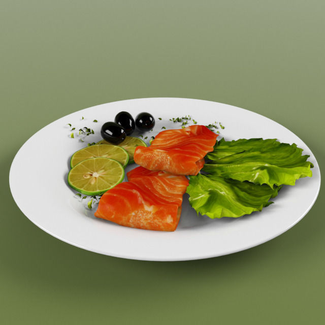 fish is on the plate 3D model | CGTrader