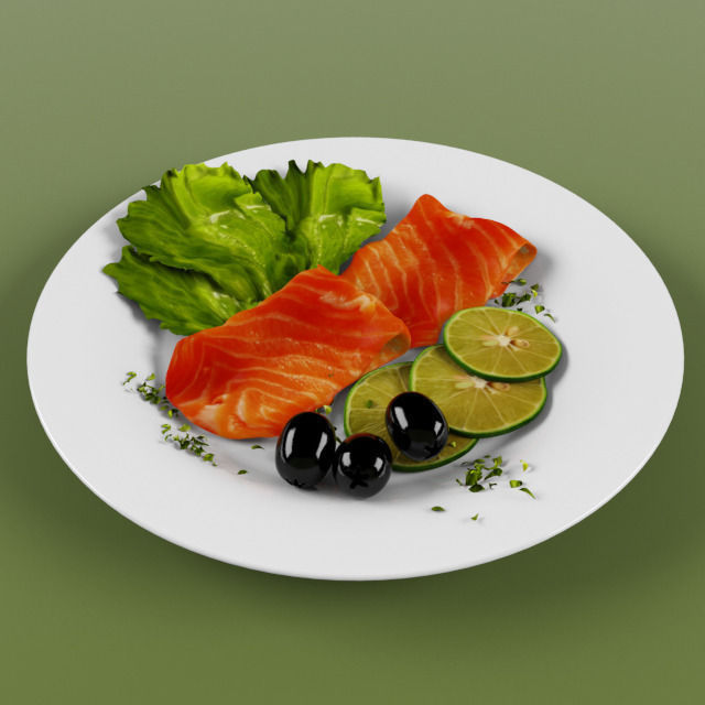fish is on the plate 3D Model MAX OBJ FBX MTL | CGTrader.com