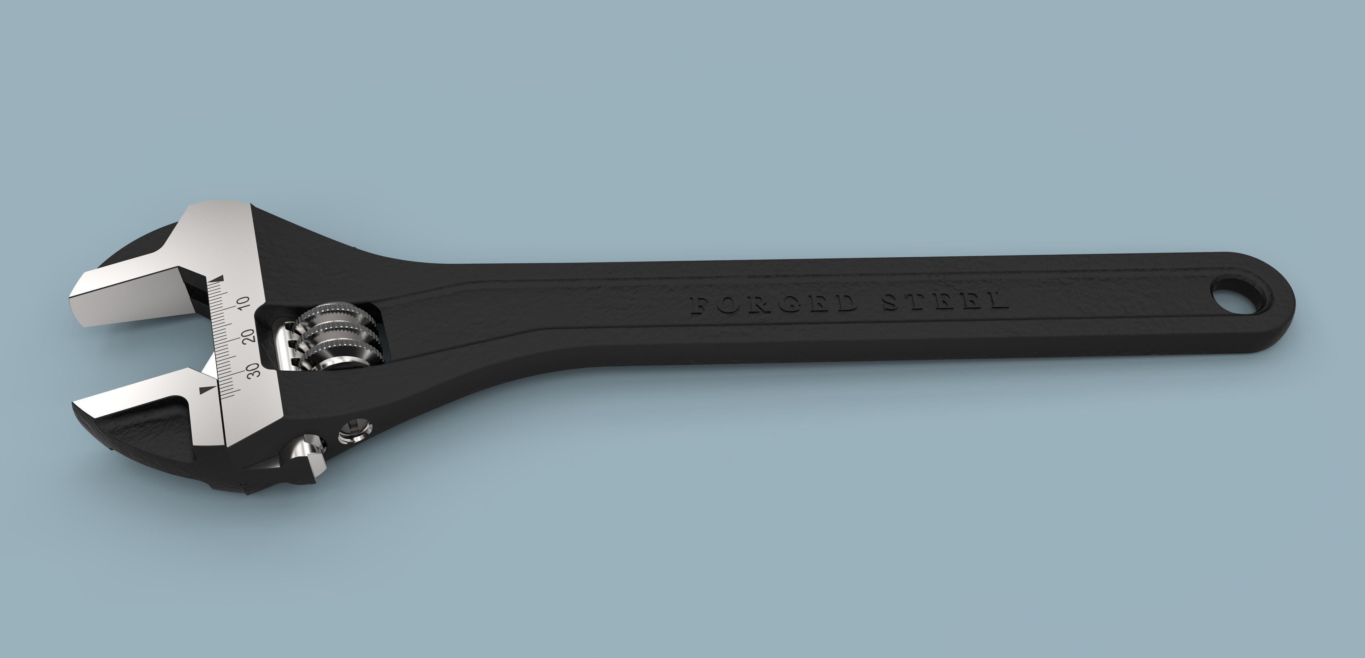 Adjustable wrench 3D model | CGTrader