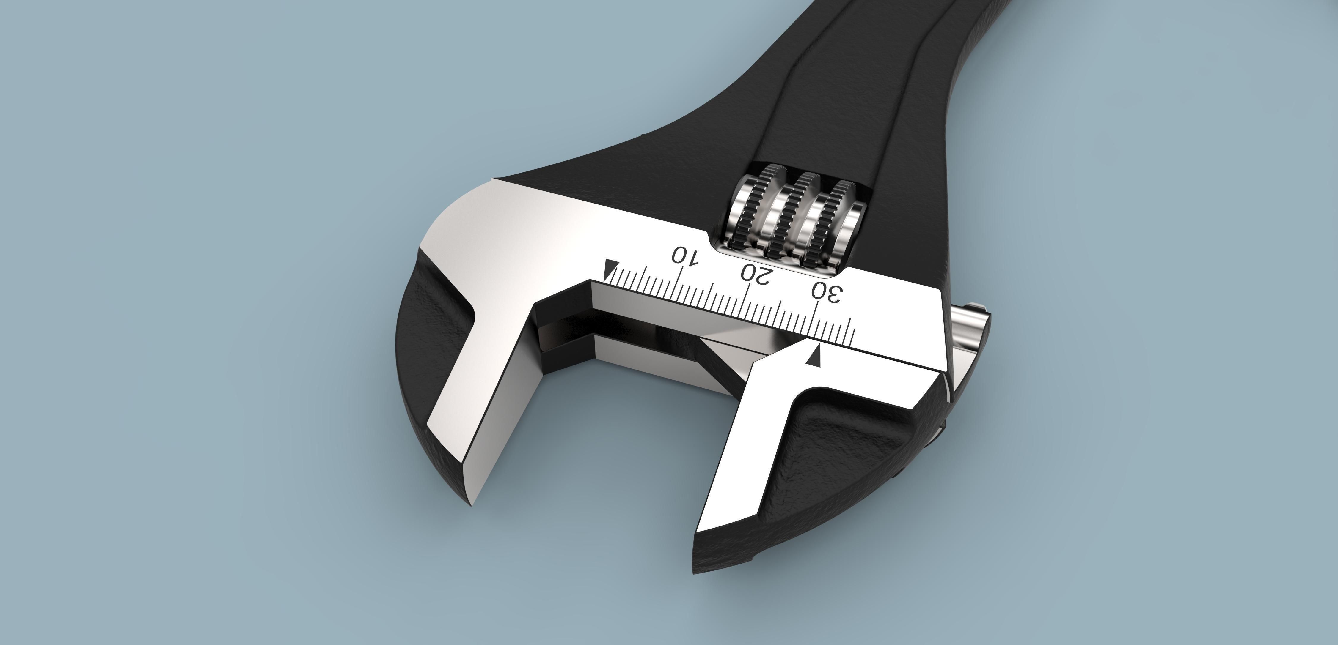Adjustable wrench 3D model | CGTrader
